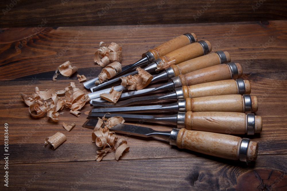 Formones para trabajar la madera foto de Stock | Adobe Stock