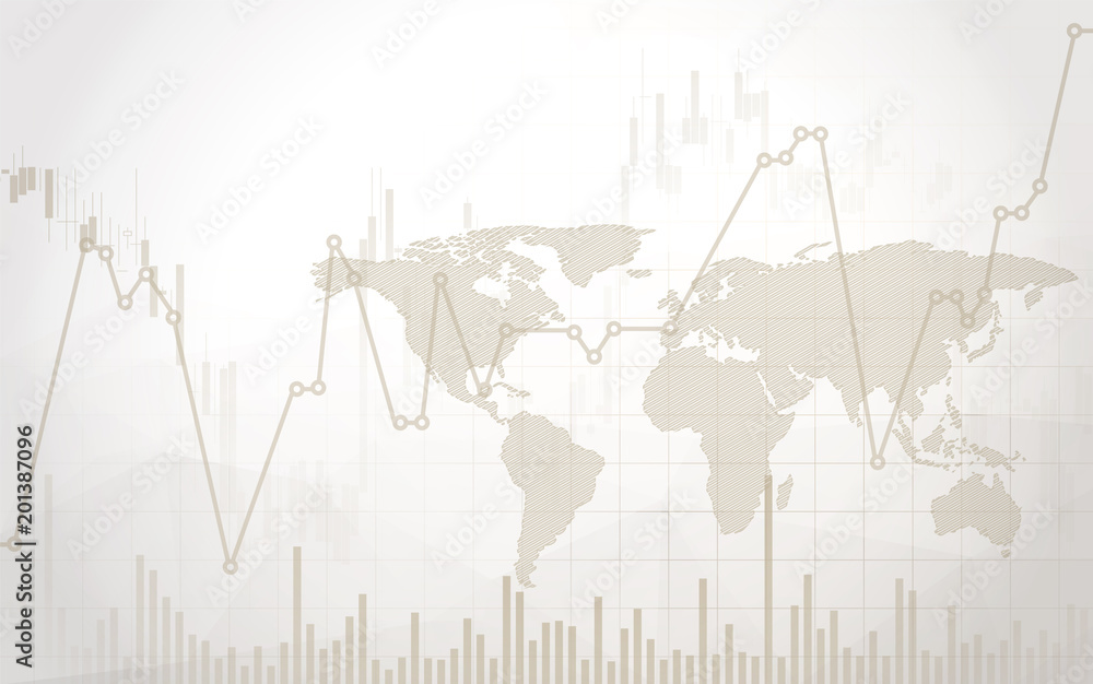 Candlestick stock exchange chart market investment trading with world ...