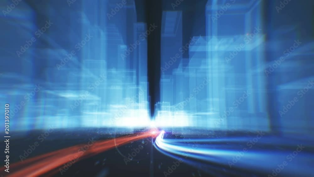 Abstract seamless loop animation of fiber optic cables carrying ...