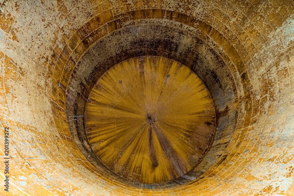 Inside surface of steel rusty structure granary complex Stock Photo ...