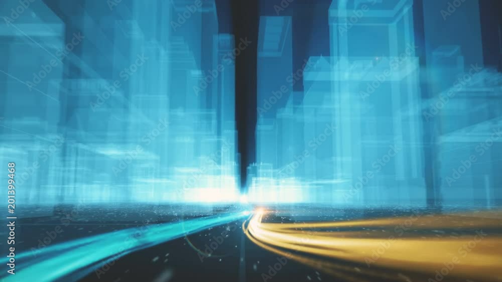 Abstract seamless loop animation of fiber optic cables carrying ...