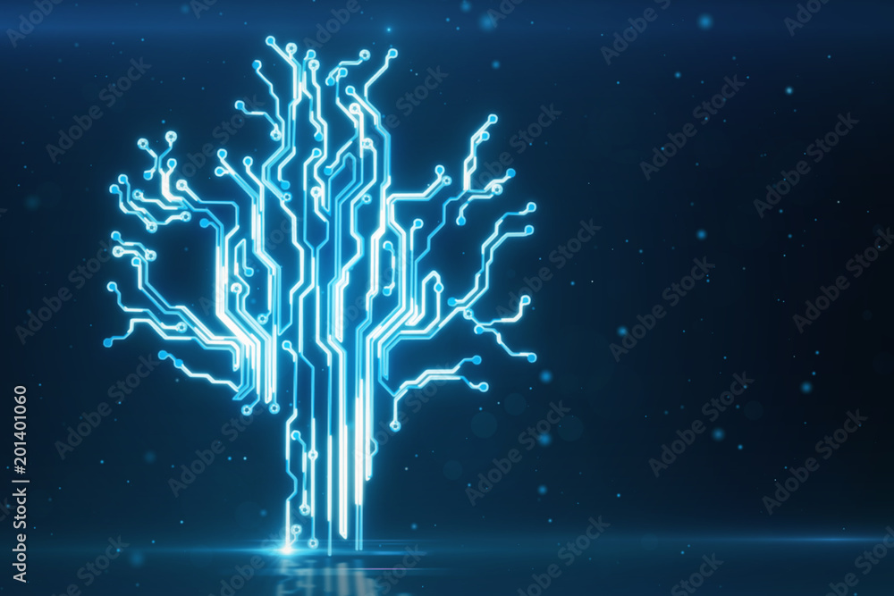 3d illustration circuit board electronic hi-tech. Beautiful chip ...