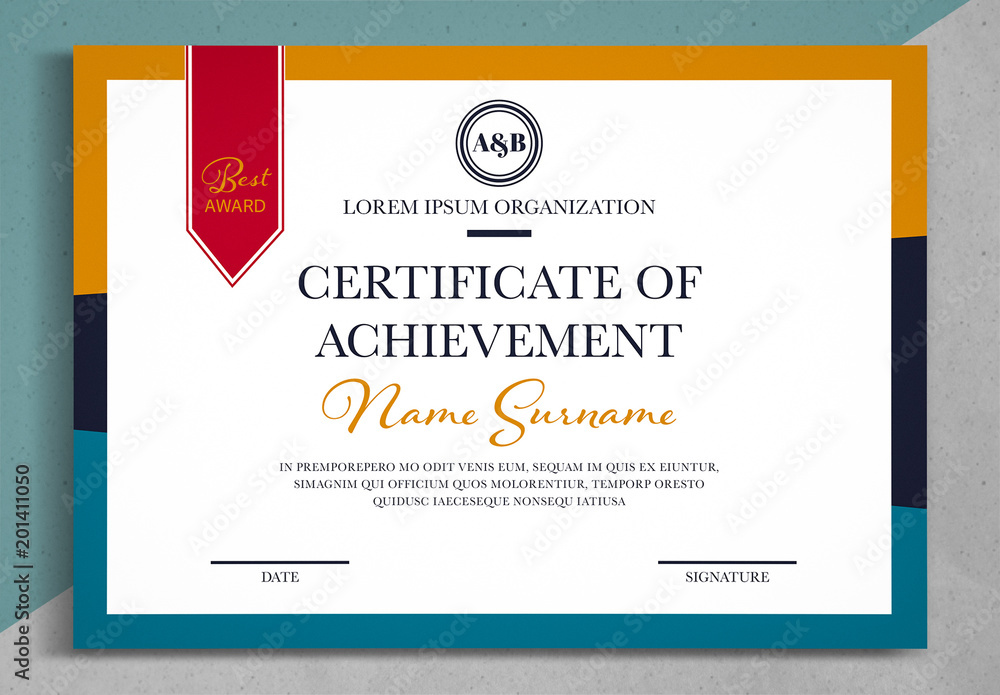 Certificate of Achievement Layout Stock Template | Adobe Stock