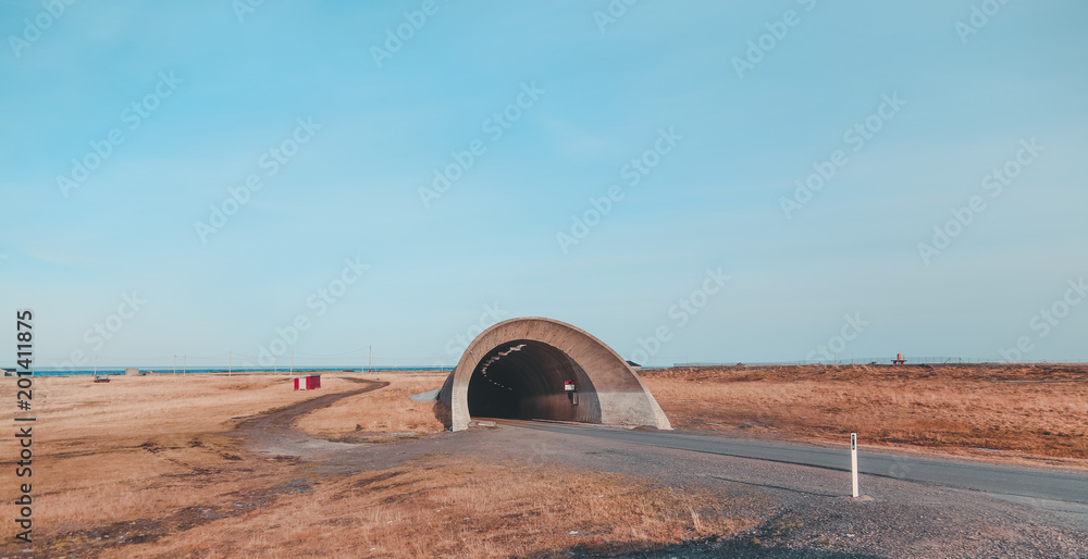 Norway Vardo, entrance to the tunnel that goes under the sea to the ...