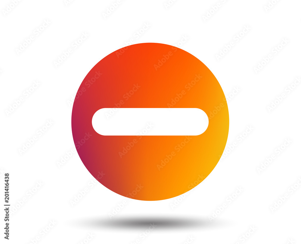 Minus sign icon. Negative symbol. Zoom out. Blurred gradient design ...