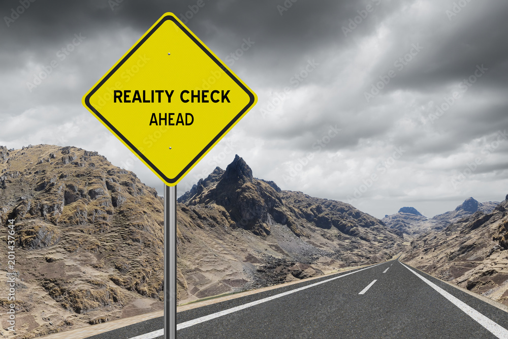 Reality Check Ahead sign Stock Photo | Adobe Stock Reality Check Ahead sign Stock Photo | Adobe Stock