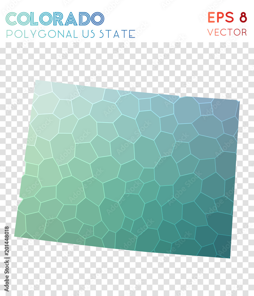 Colorado polygonal map, mosaic style us state. Stylish low poly style ...