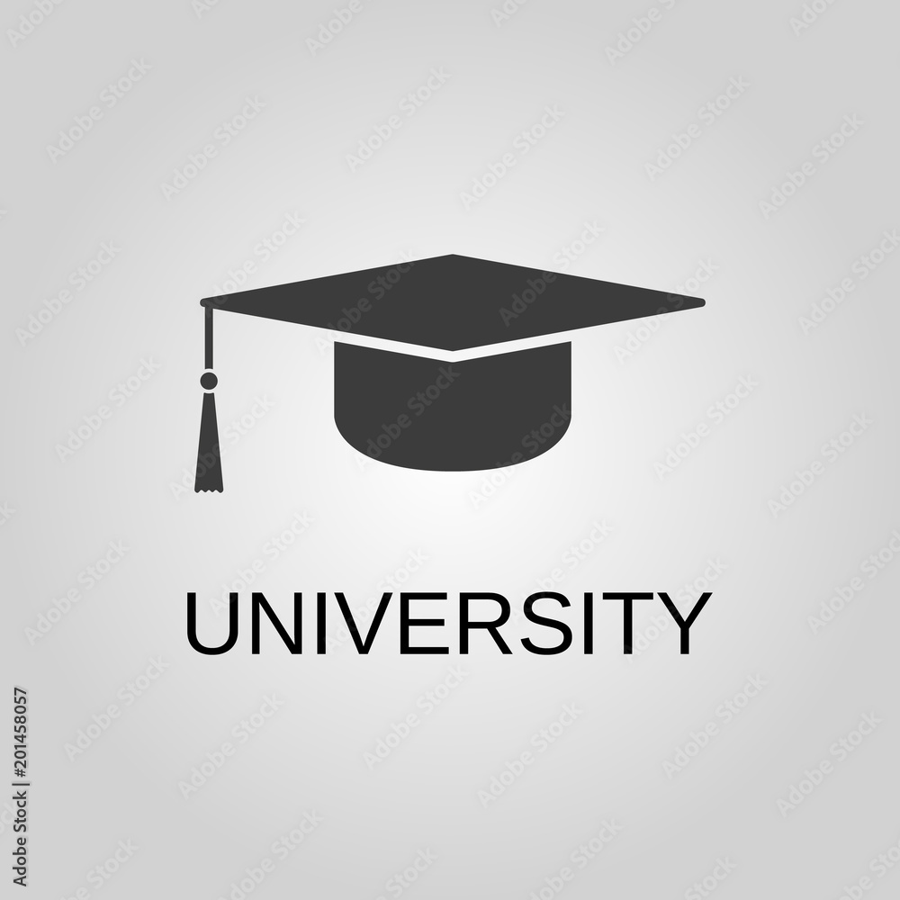 University icon. University symbol. Flat design. Stock - Vector ...