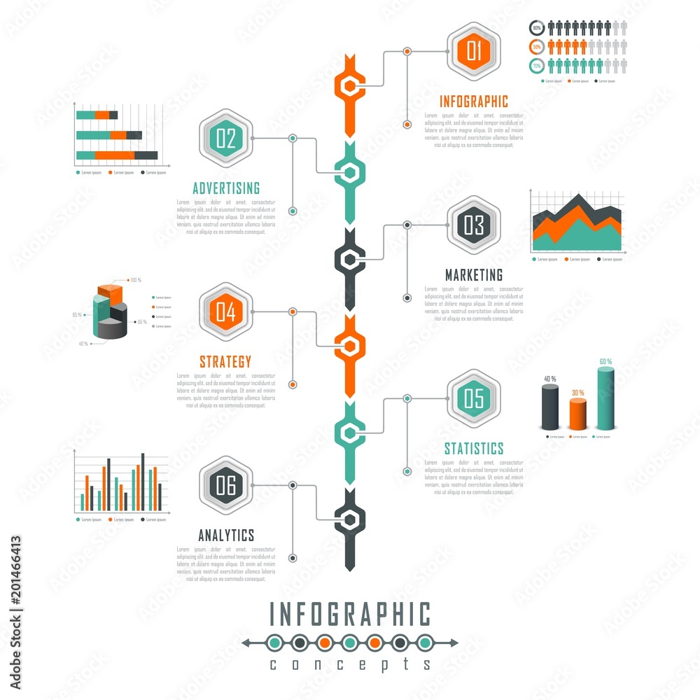 Infographic timeline template can be used for chart, diagram, web ...