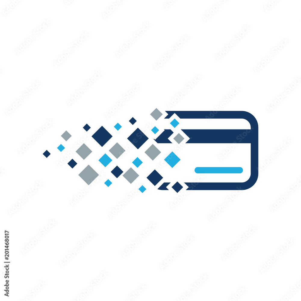 Card Pixel Logo Icon Design Stock Vector | Adobe Stock