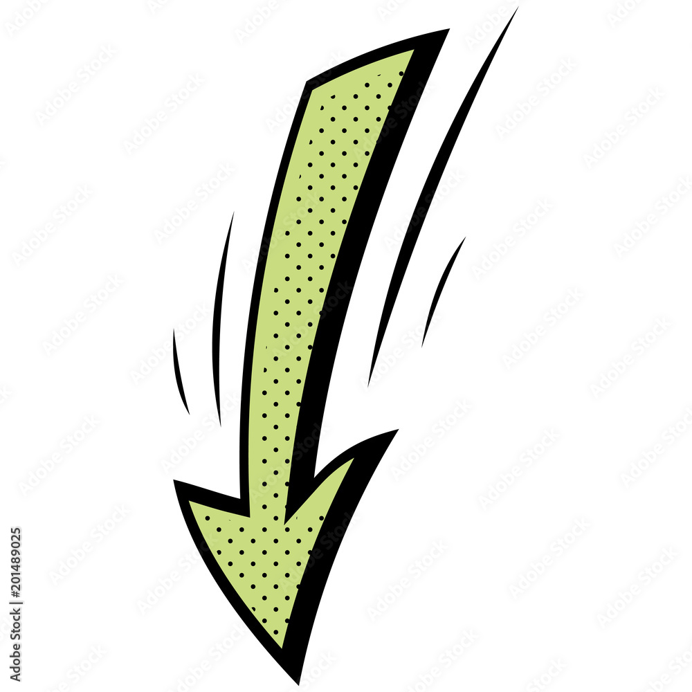 Comic book element. Cartoon green arrow. Vector icon. Stock Vector | Adobe Stock