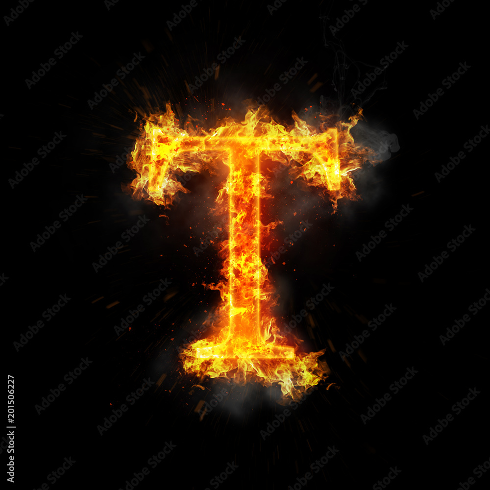 Letter T On Fire