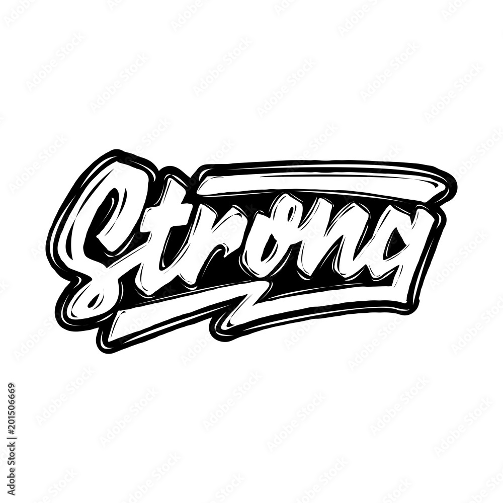 strong hand lettering typography Stock Vector | Adobe Stock