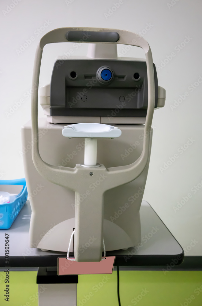 Optometry machine, Phoropter for corneal topography, Corneal exam Stock ...