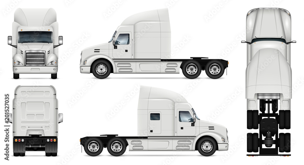 Truck vector mock-up. Isolated template of lorry on white background ...