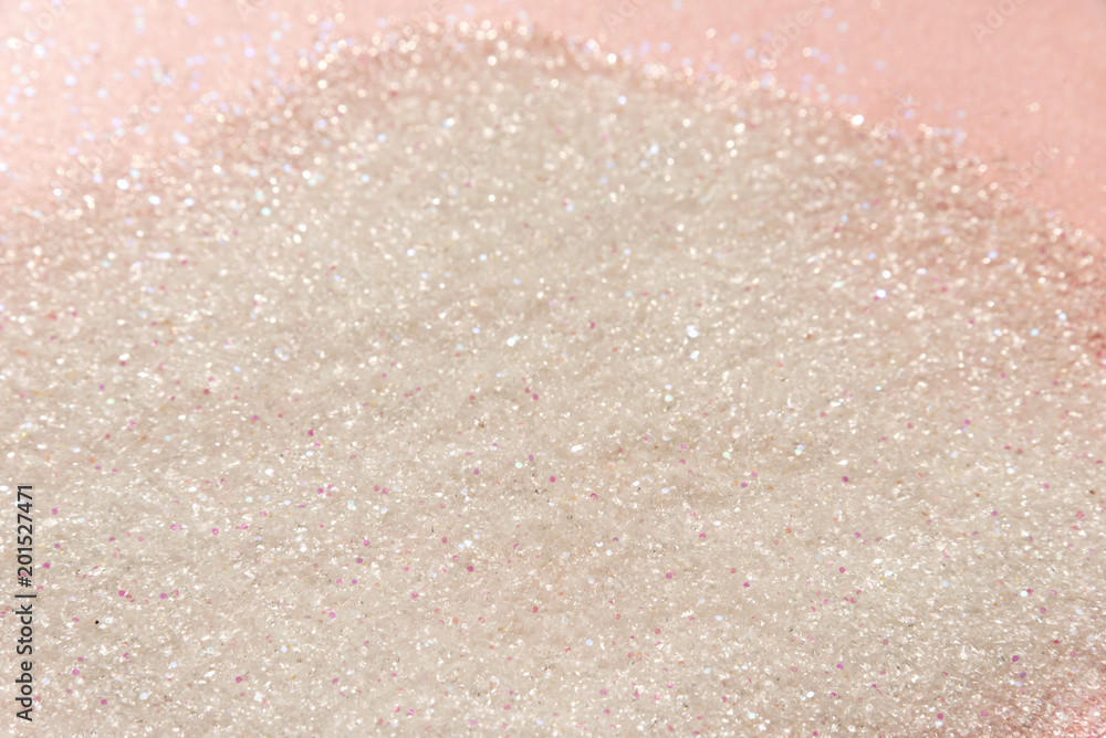 Classic shiny pastel pink glitter background with selective focus ...