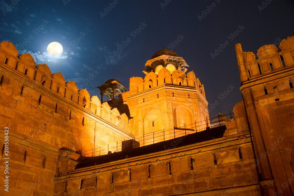 Red Fort Delhi At Night