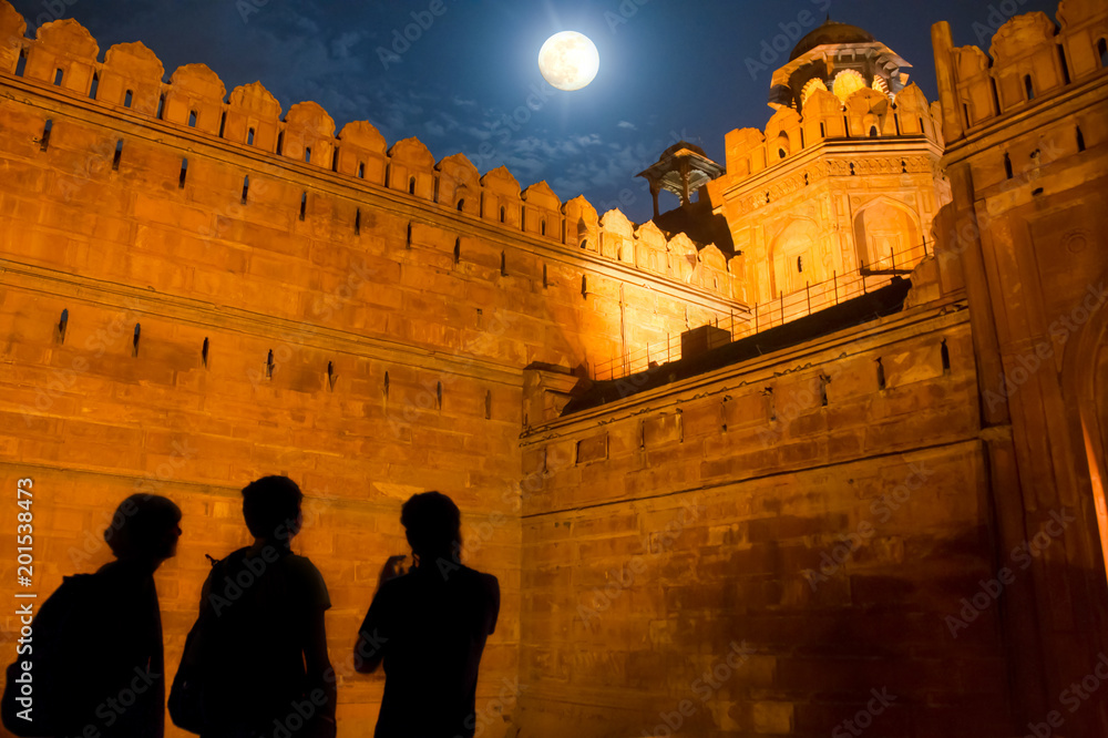Red Fort Delhi At Night