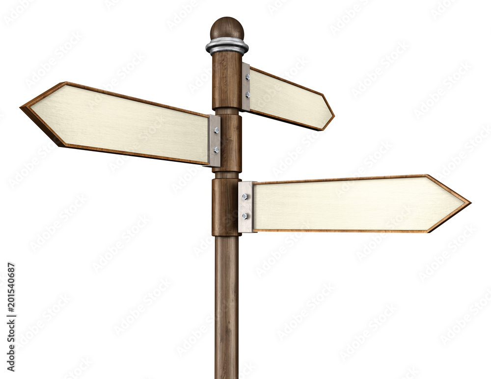 Wooden Crossroads Sign