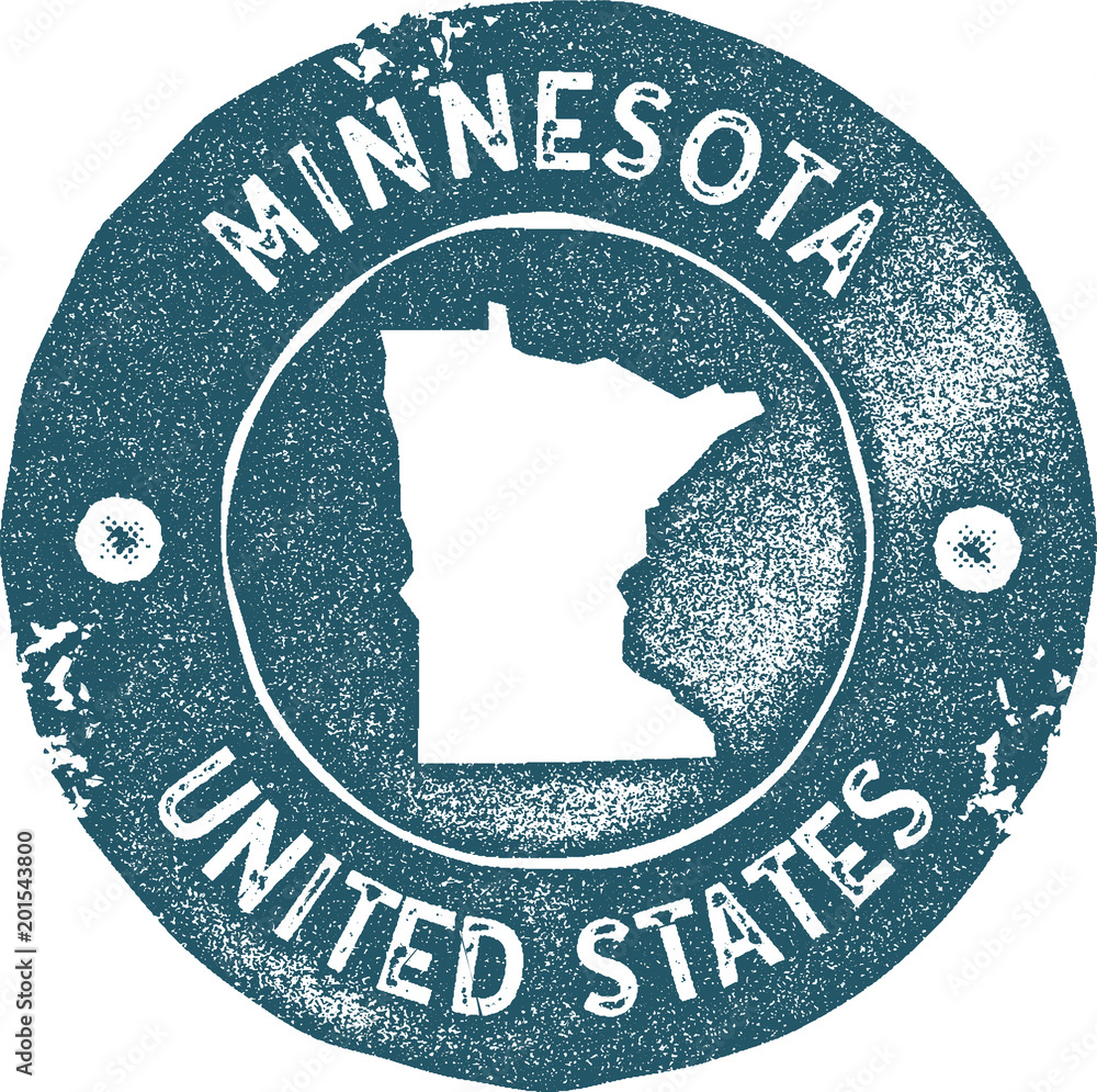 Minnesota map vintage stamp. Retro style handmade label, badge or ...