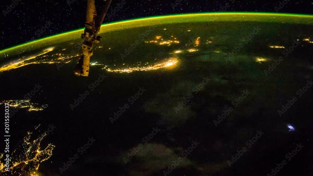 Planet Earth seen from the International Space Station with Aurora ...