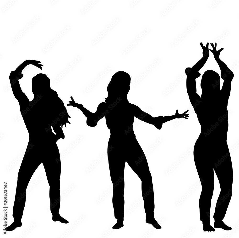 Group Dance Silhouette Vector