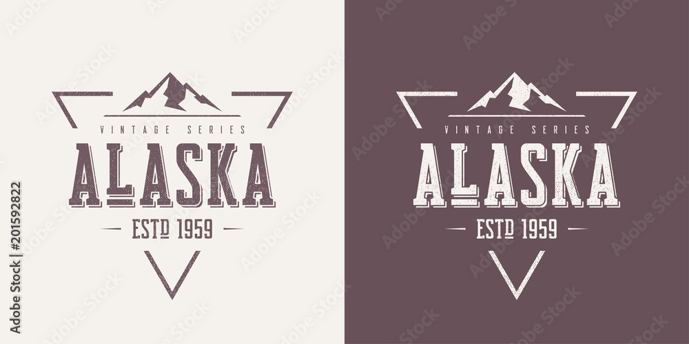 Alaska state textured vintage vector t-shirt and apparel design, Stock ...