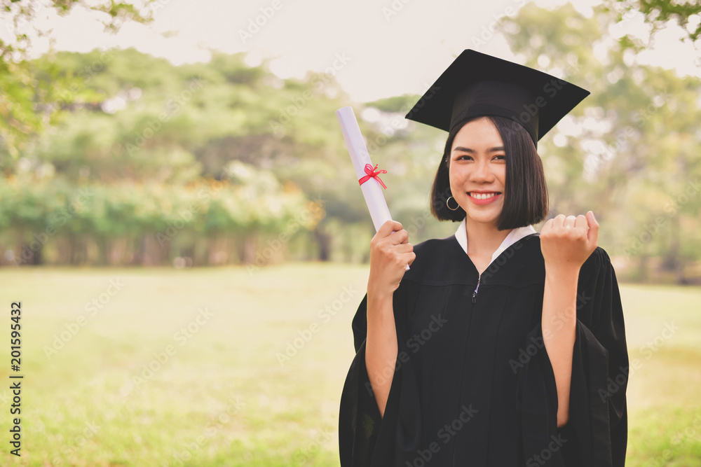 Graduation Concept. Graduated students on graduation day. Asian ...