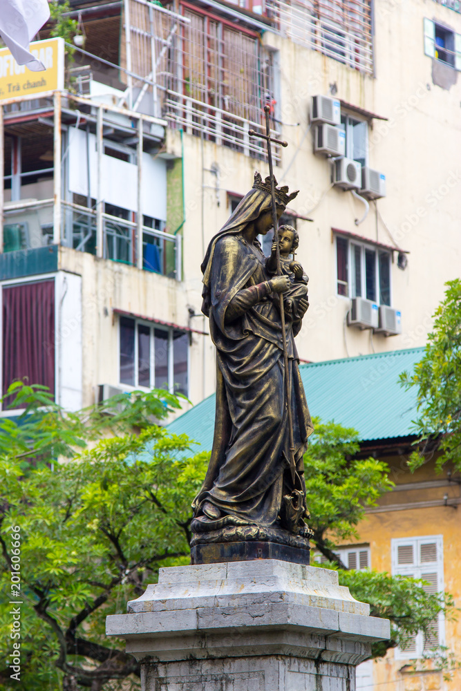 Regina Pacis (Queen of Peace) Statue in front of Saint Joseph Cathedral ...
