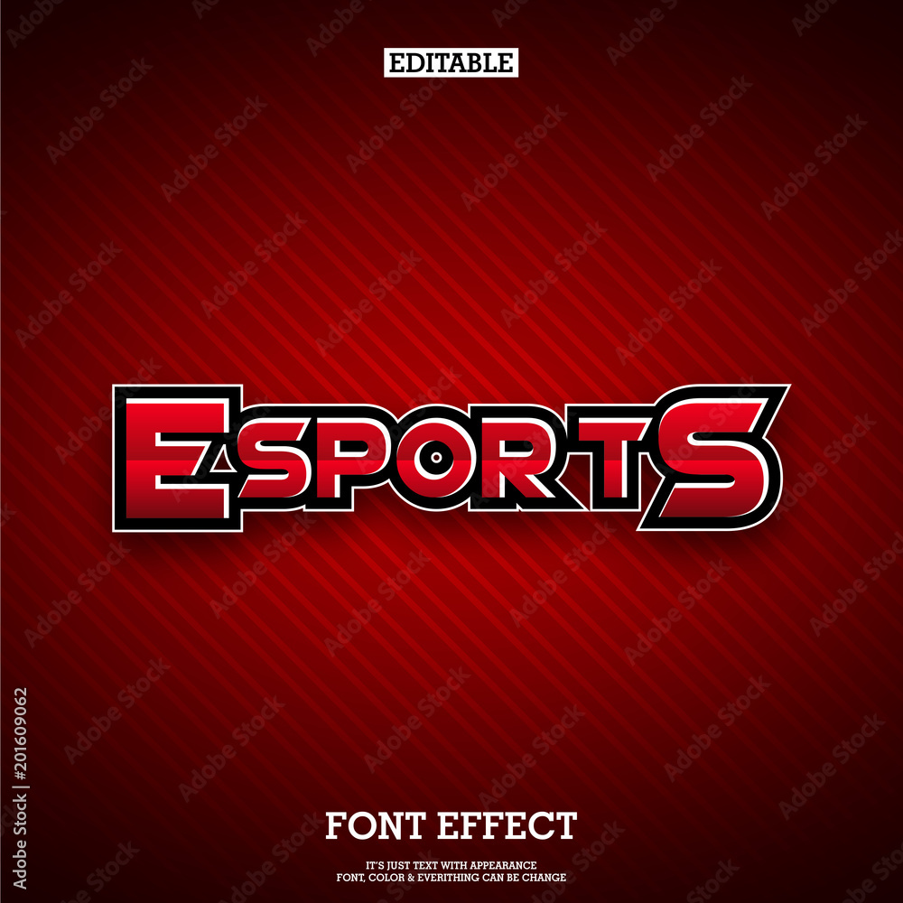 Editable Red Esports Text Logo & tittle Design Stock Vector | Adobe Stock
