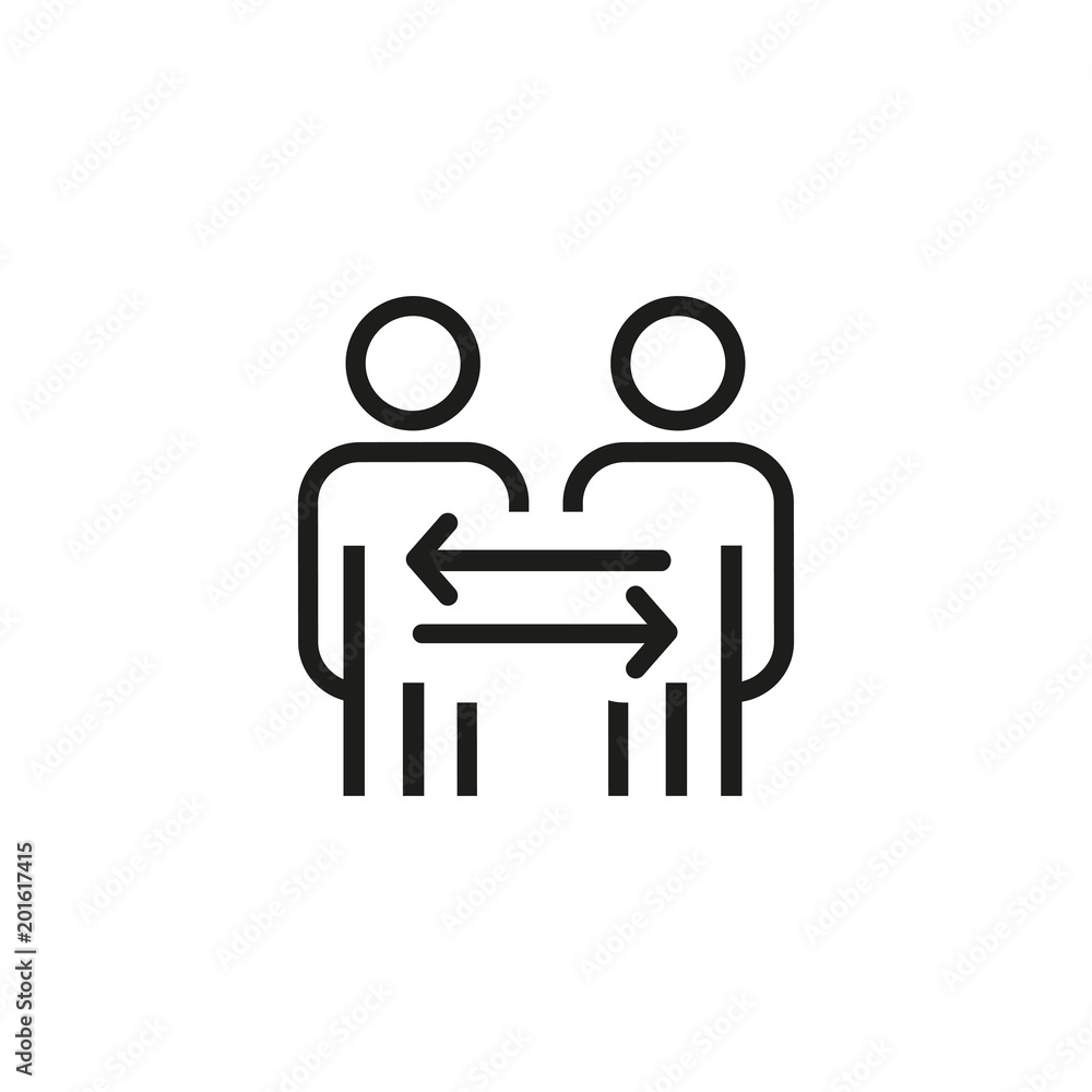 Two people with arrows. User connection concept Stock Vector | Adobe Stock