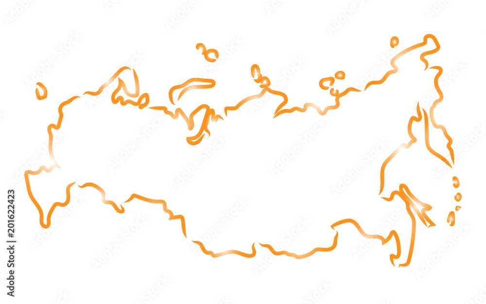 Stylized sketch map of Russia Stock Vector | Adobe Stock