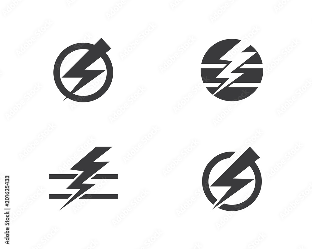 Lightning Logo Template Stock Vector | Adobe Stock