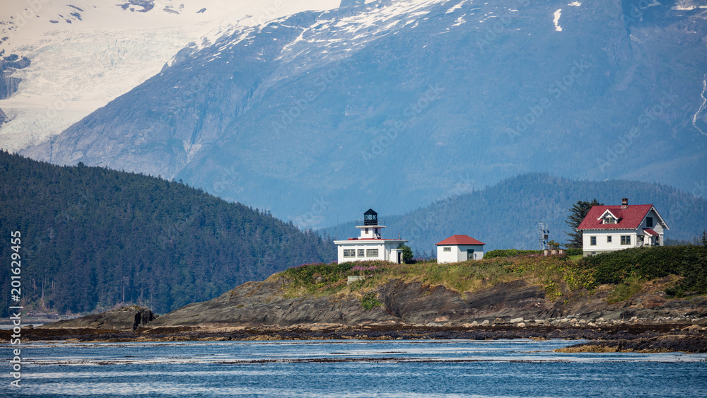 Point Retreat Lighthouse at the far northern section of Admiralty ...