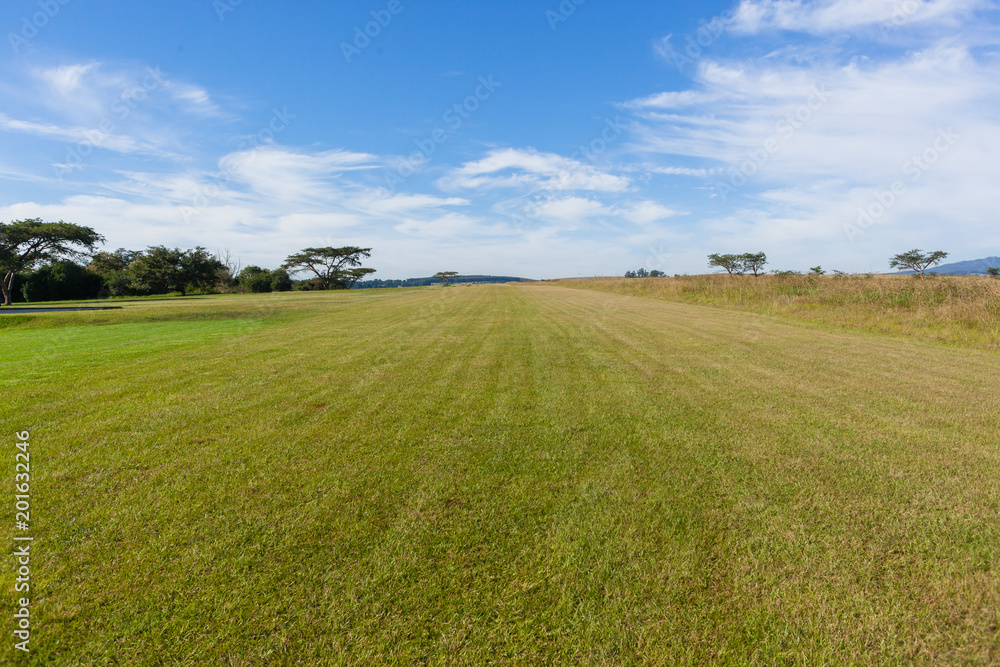 Airfield Grass Runway for light aircraft planes countryside Stock Photo ...