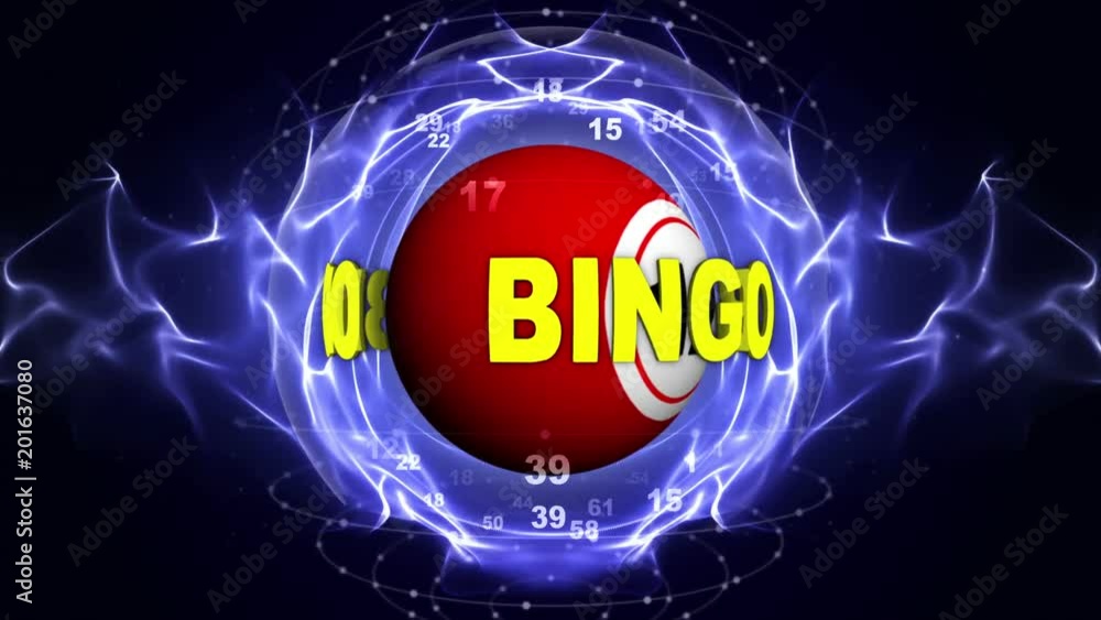 BINGO Text Animation Around the Bingo Ball, Rendering, Background, Loop ...