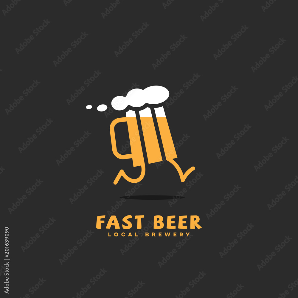 Fast beer logo Stock Vector | Adobe Stock