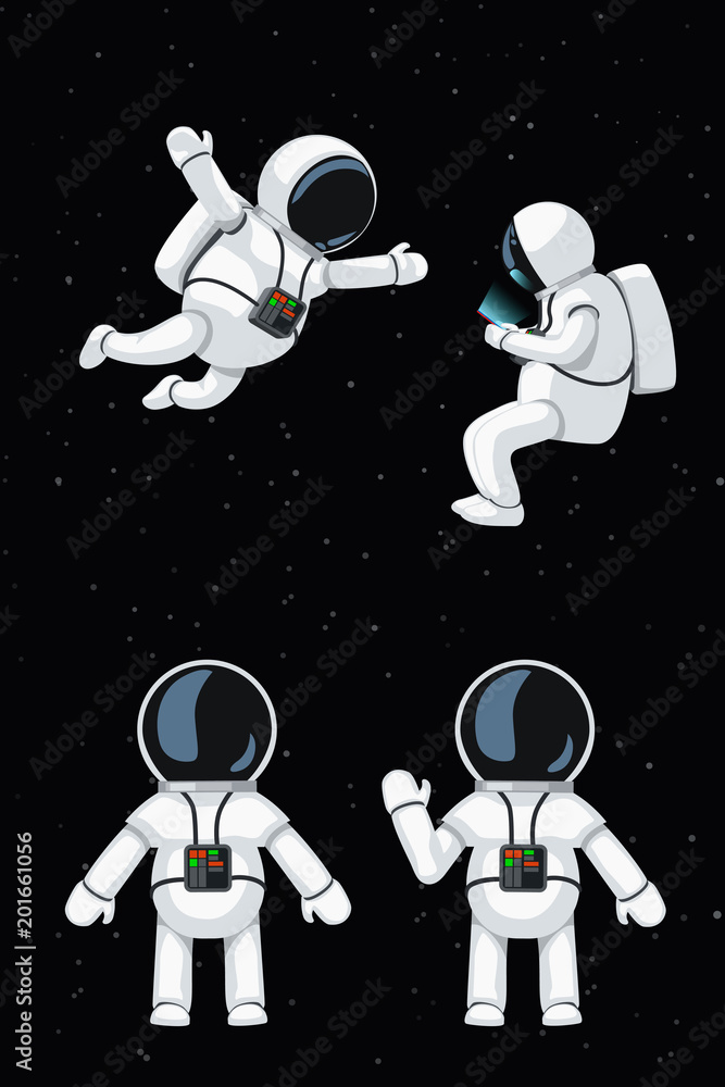 cartoon astronaut set Stock Vector | Adobe Stock