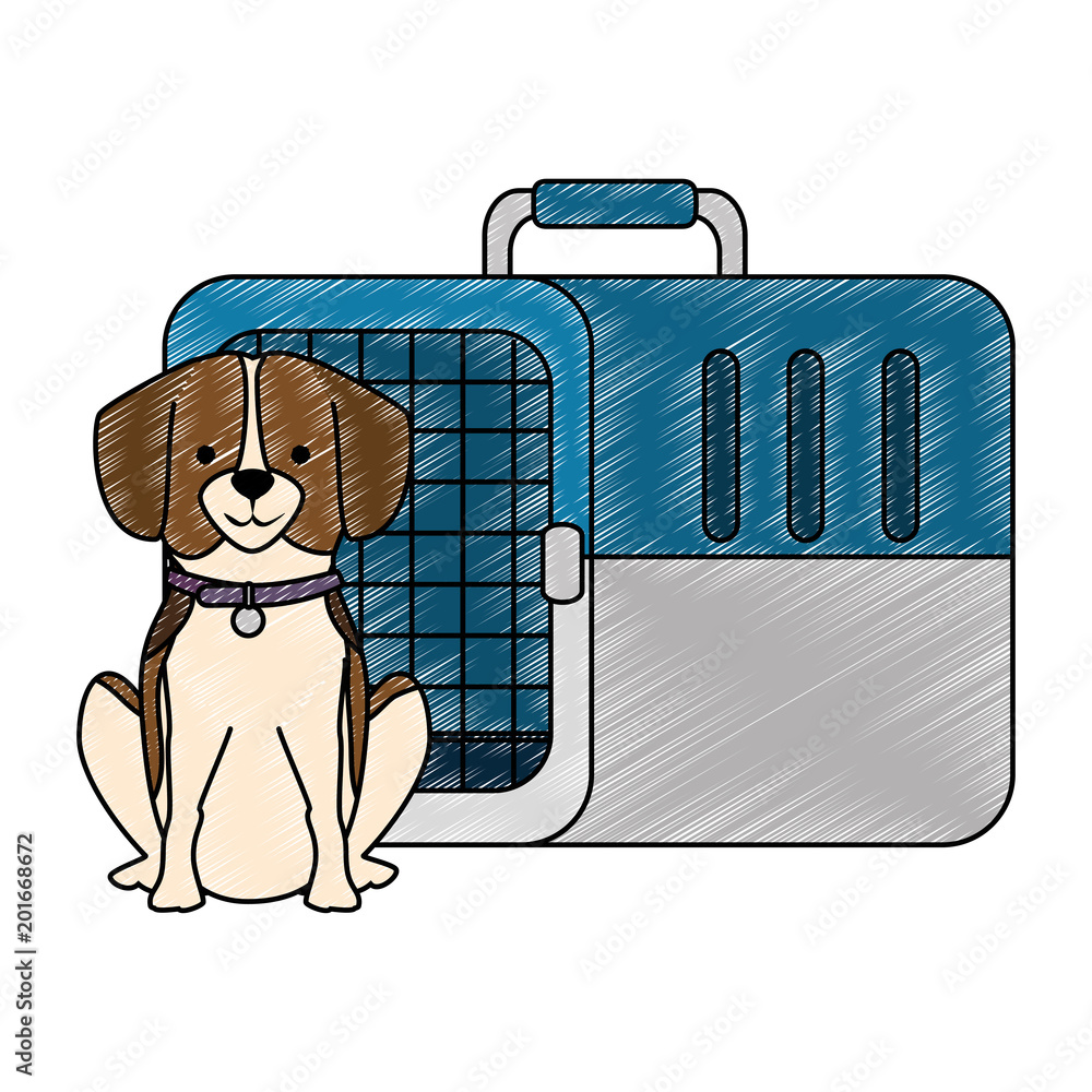 dog with box transport mascot vector illustration design Stock Vector ...
