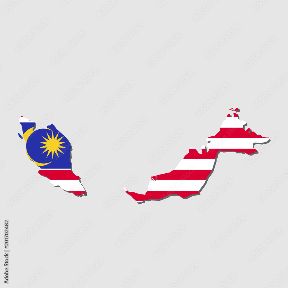 Malaysia Map Flag,Malaysia Map with Flag Vector Stock Vector | Adobe Stock
