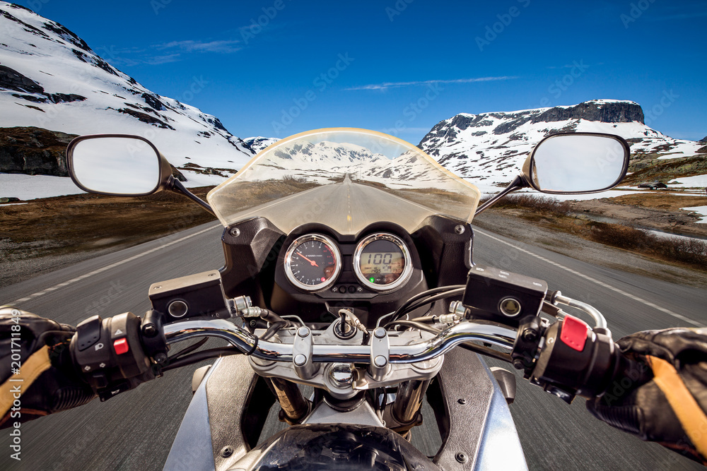 Biker First-person view Stock-Foto | Adobe Stock