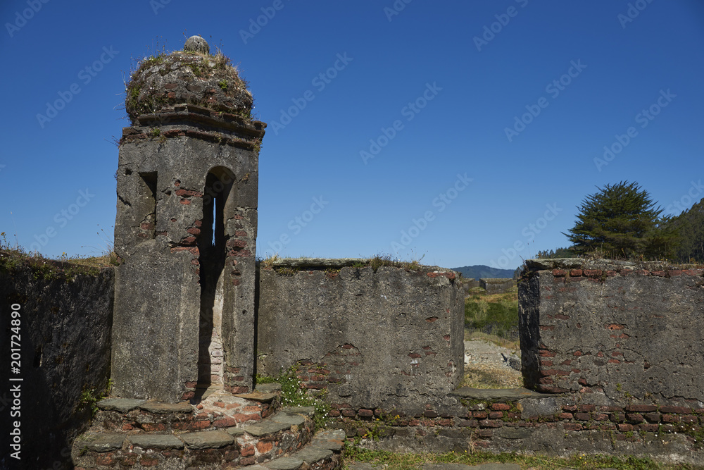 Historic coastal fortress at Corral built by the Spanish to protect the ...