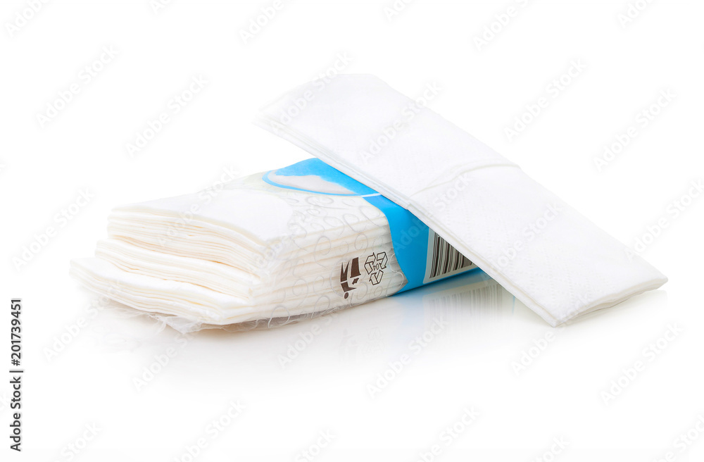 Packet of tissues isolated on the white background. Hygienic tissues ...
