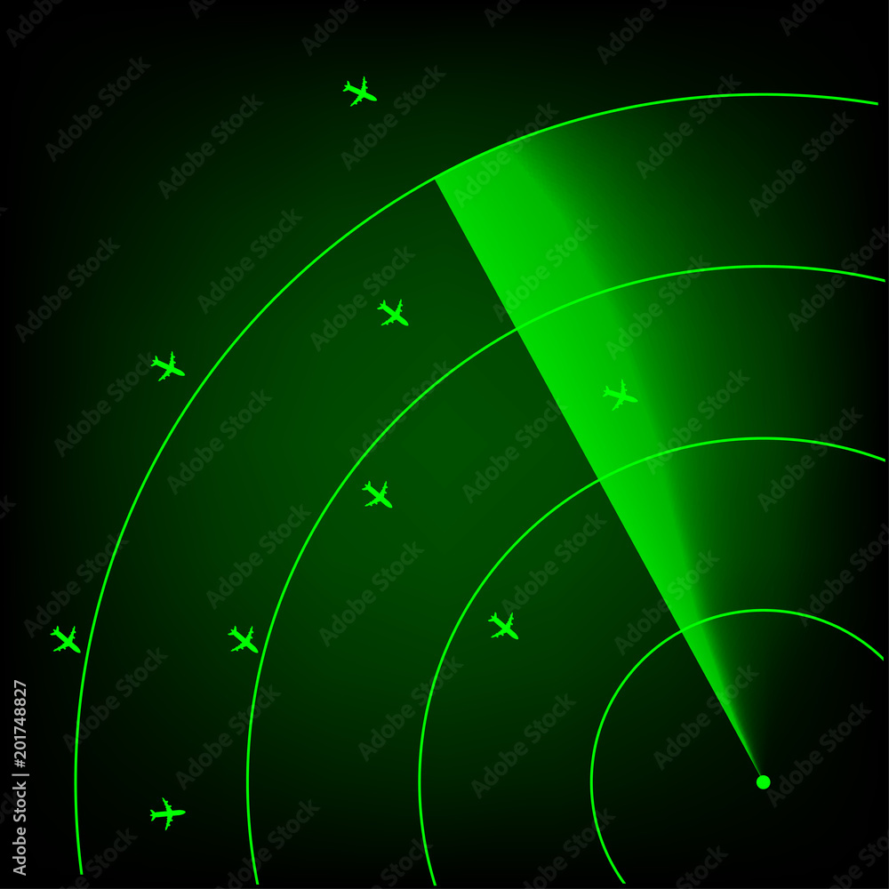Airplane Radar vector illustrator. Stock Vector | Adobe Stock