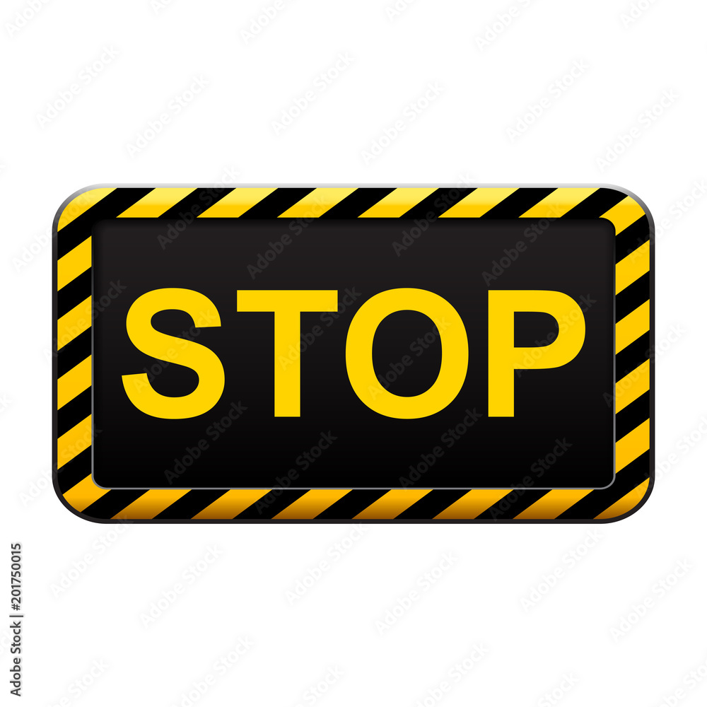 Warning yellow sign stop - stock vector Stock Vector | Adobe Stock