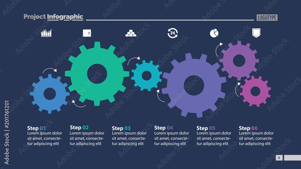 Six step process chart design Stock Vector | Adobe Stock