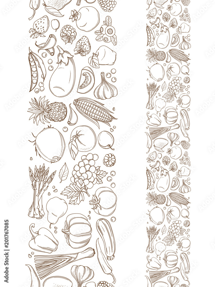 Vecteur Stock Seamless frame border background pattern of green organic ...