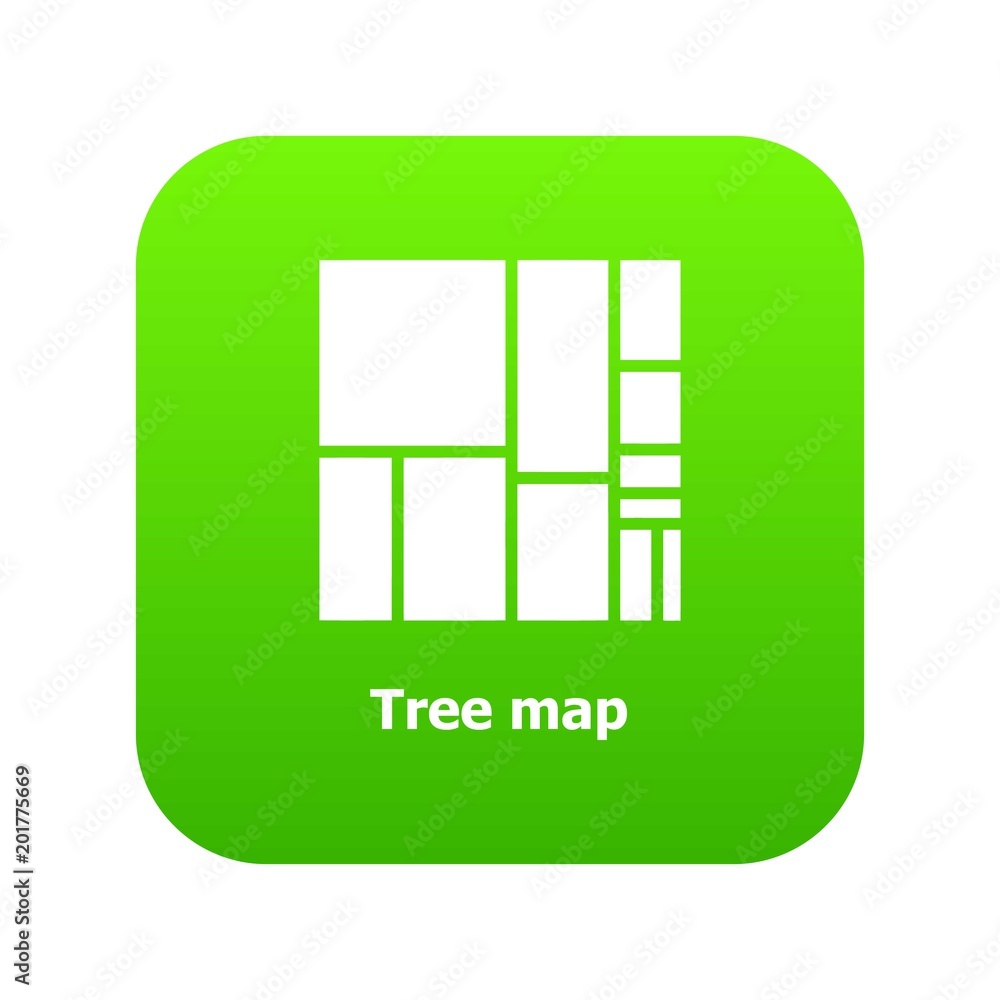 Tree Map Icon Green Vector Isolated On White Background Stock Vector