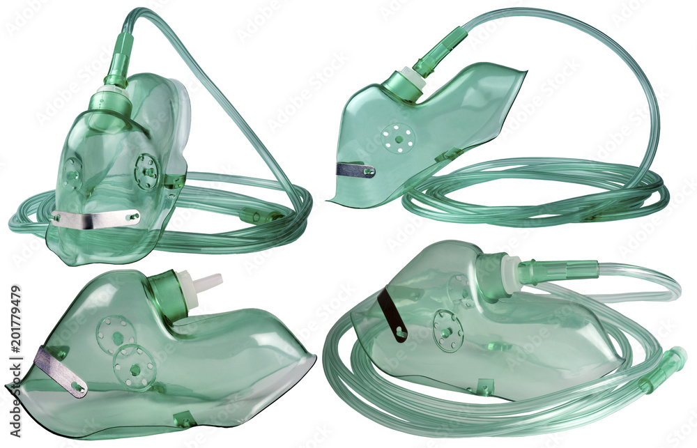 medical oxygen mask on isolated white background Stock Photo | Adobe Stock