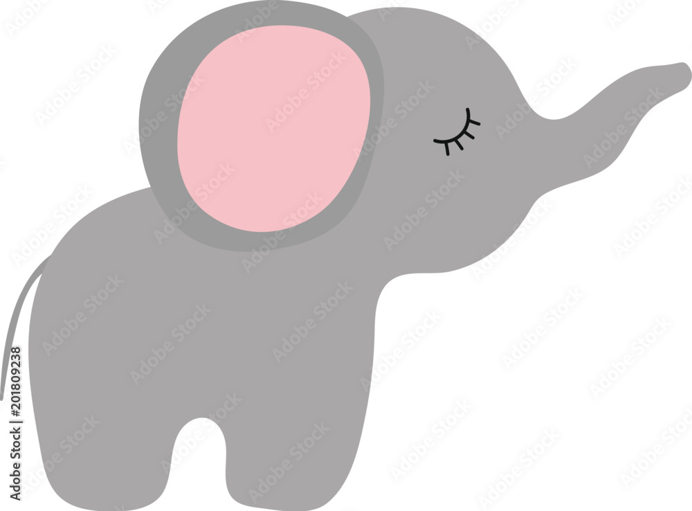 Vector small cartoon elephant Stock Vector | Adobe Stock